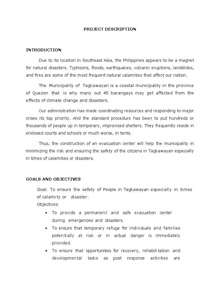 Project Description | PDF | Emergency Evacuation | Natural Disasters