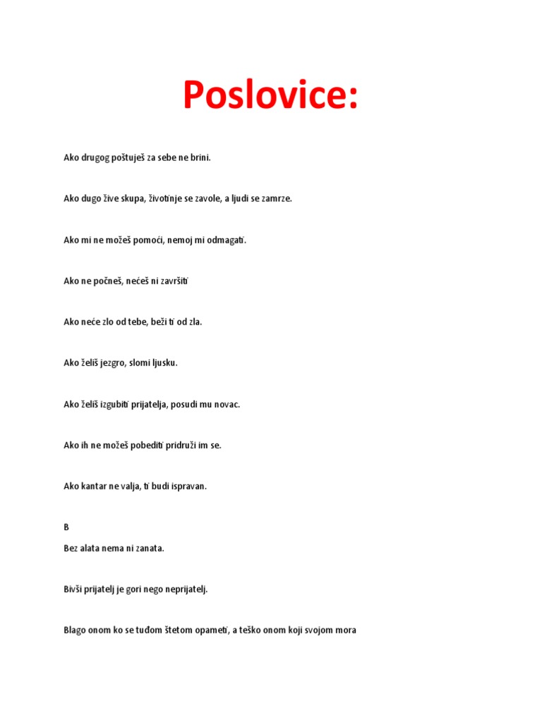 Poslovice | PDF