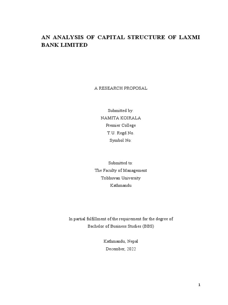 Analyzing the Capital Structure of Laxmi Bank Limited: A Study on the Relationship Between Debt ...