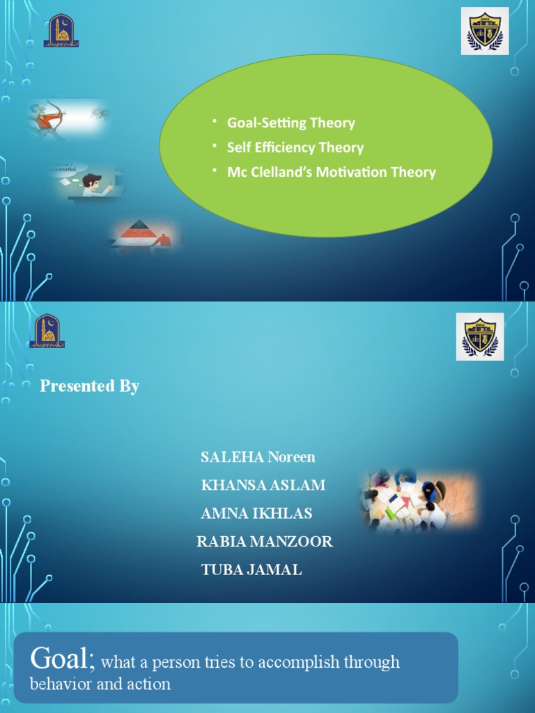 Motivation Theories: Goal Setting Theory, Self-Efficacy Theory, and McClelland's Motivation ...