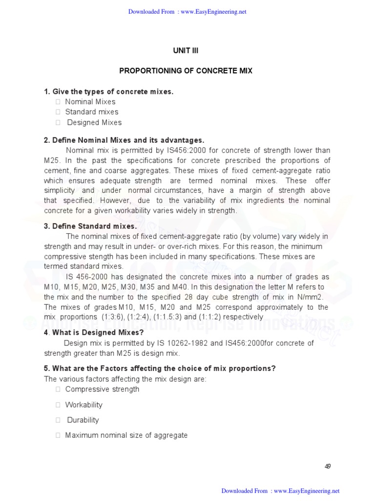 CT Unit 3 | Download Free PDF | Concrete | Cement