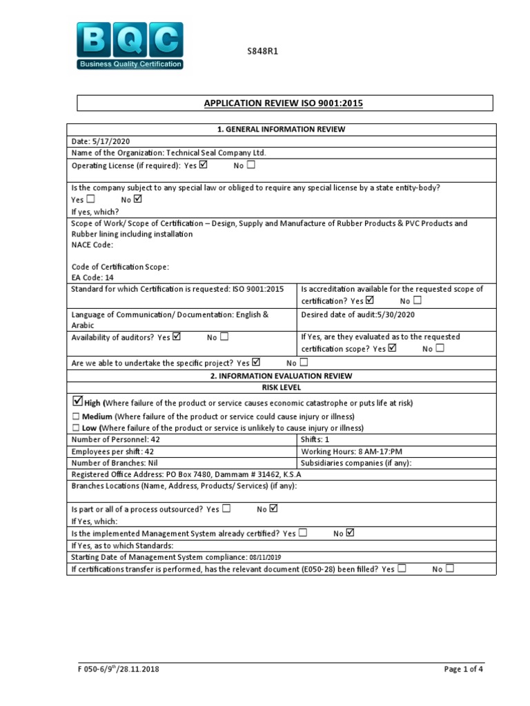 Review of Application | PDF | Iso 9000 | Audit