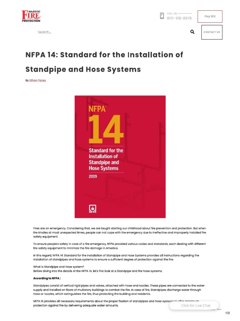 NFPA 14 - Standard For The Installation of Standpipe and Hose Systems | PDF | Firefighting ...