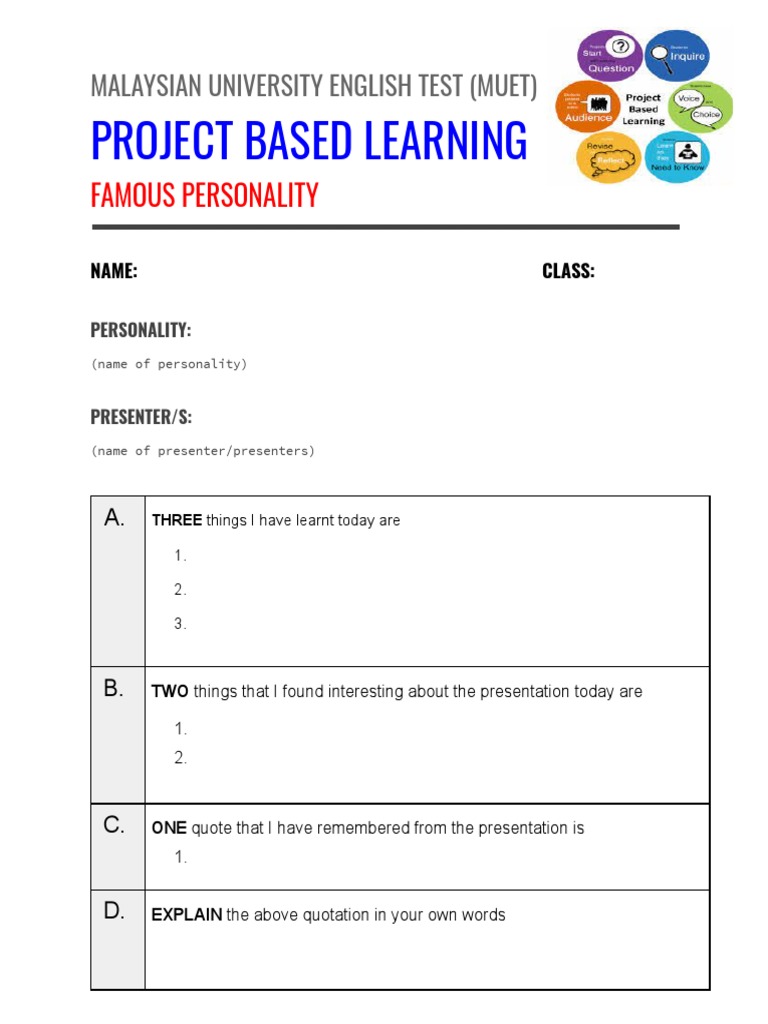 PBL Form | PDF | Foreign Language Studies