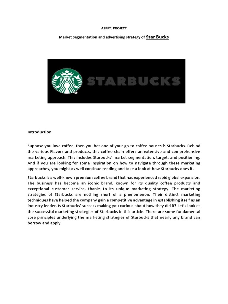 Starbucks Market Segmentation Strategy | PDF | Starbucks | Market ...