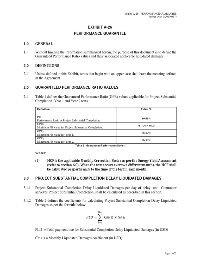 Performance Guarantee and Liquidated Damages | PDF
