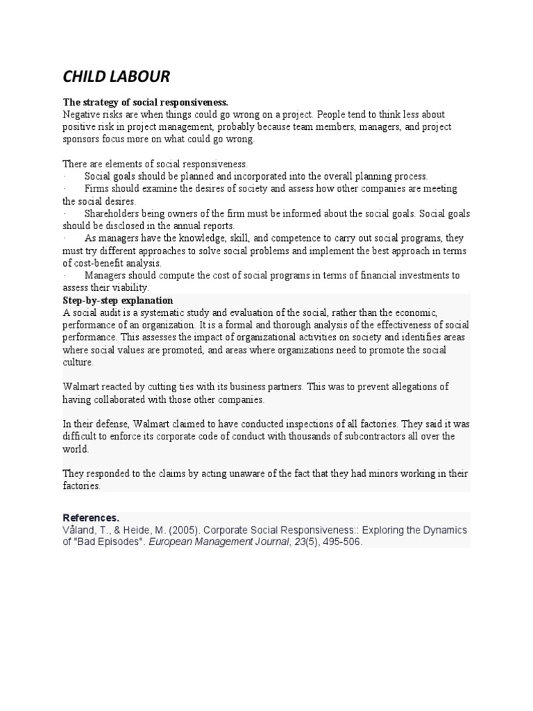CHILD LABOUR Walmart | PDF