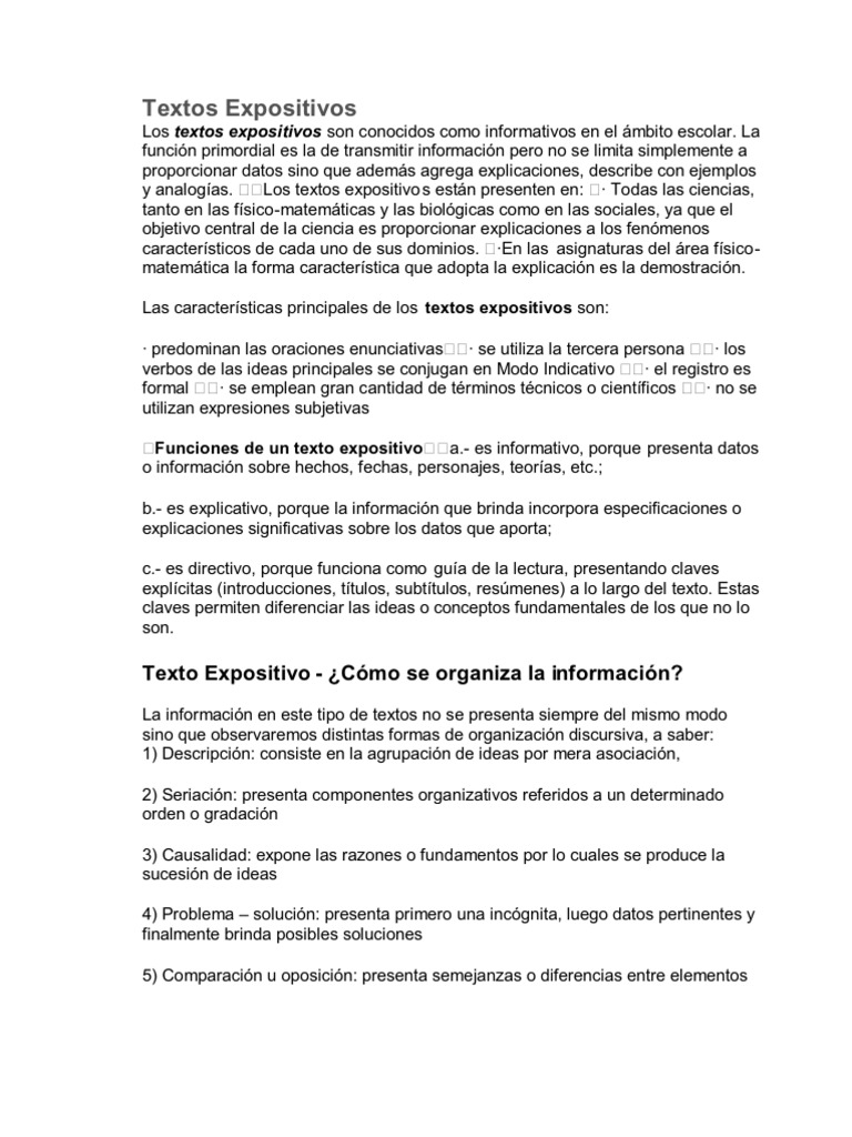 Textos Expositivos | PDF