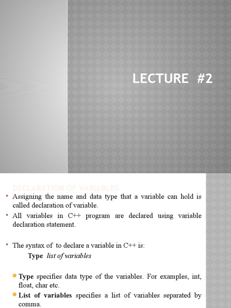 Lec2 Pdf Integer Computer Science Variable Computer Science 