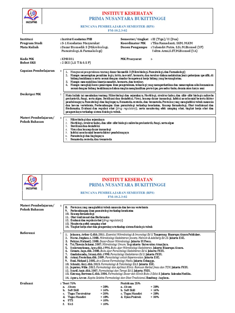 FM-07.3 - 13 RPS Dasar Biomedik 3 | PDF