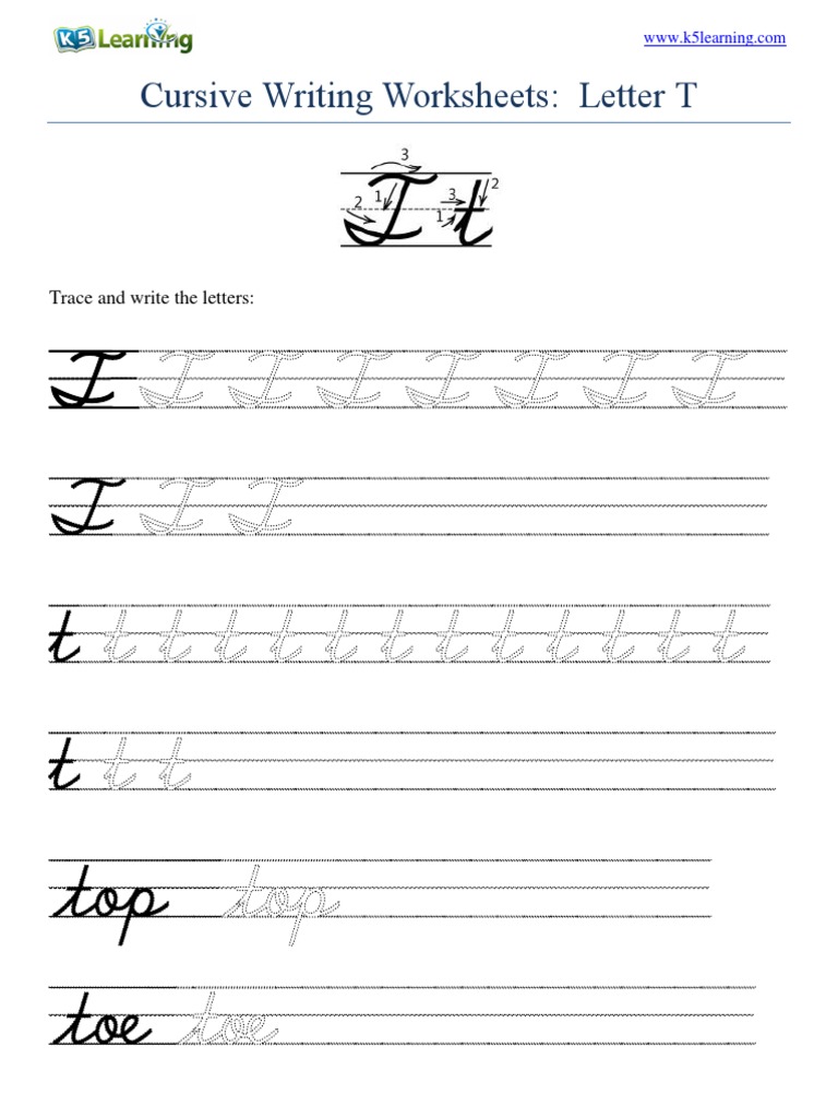 Caligrafía Letra T | PDF