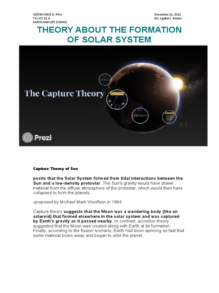 Theory About The Formation of Solar System | PDF | Social Science ...