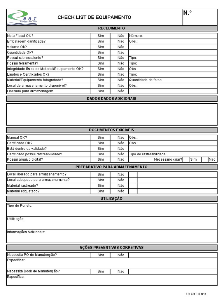 Checklist de Recebimento de Material | PDF | Informática | Tecnologia ...