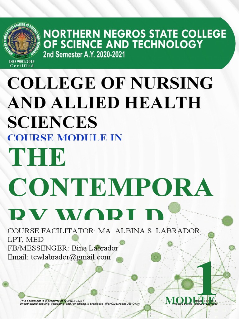 Conahs Prelim Module TCW Ay 21 22 | PDF | Globalization | Balance Of Trade