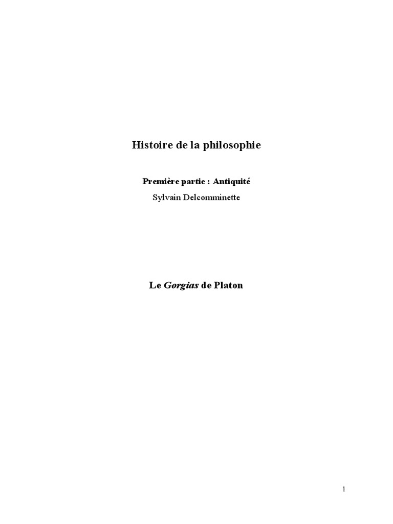 Gorgias de Platon : Analyse et enjeux | PDF | Socrate | Platon