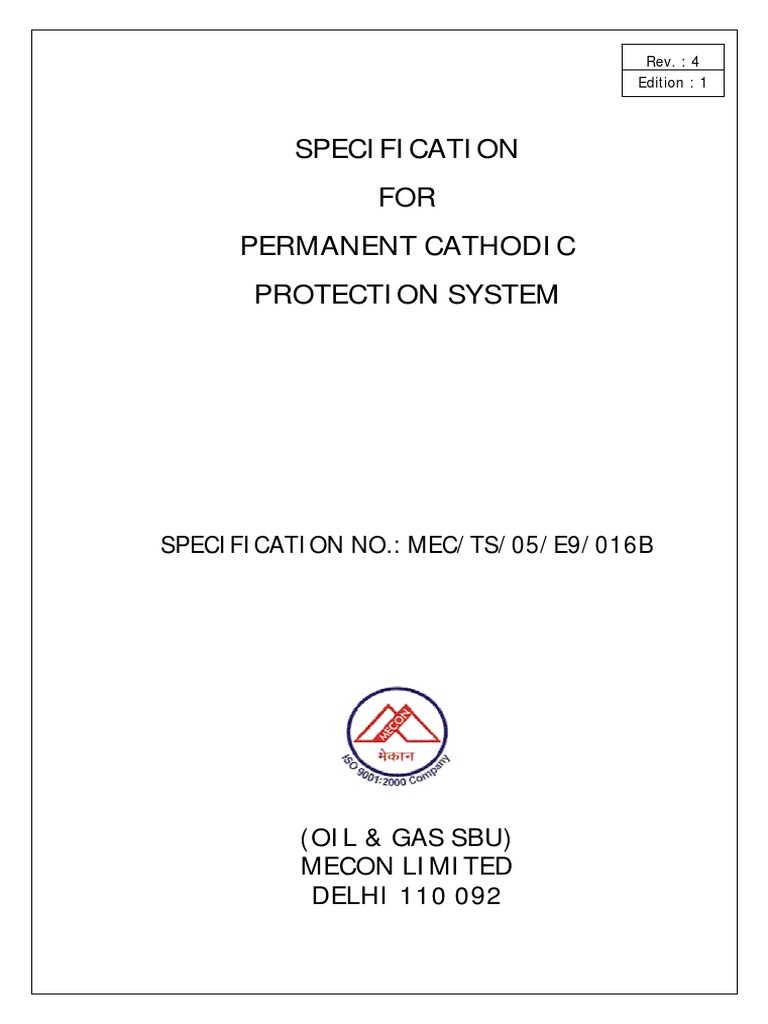 016B - PCP - Rev-4 04.07.2020 R-4 | PDF | Specification (Technical Standard) | Pipeline Transport
