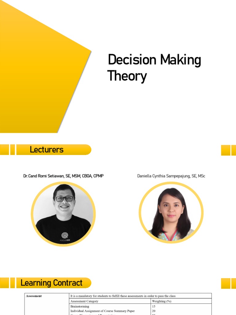Introduction of Decision Making Theory | PDF | Decision Making | Thought