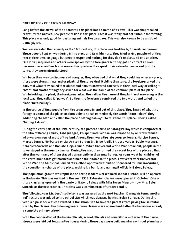 History of Batong Paluay Church | PDF