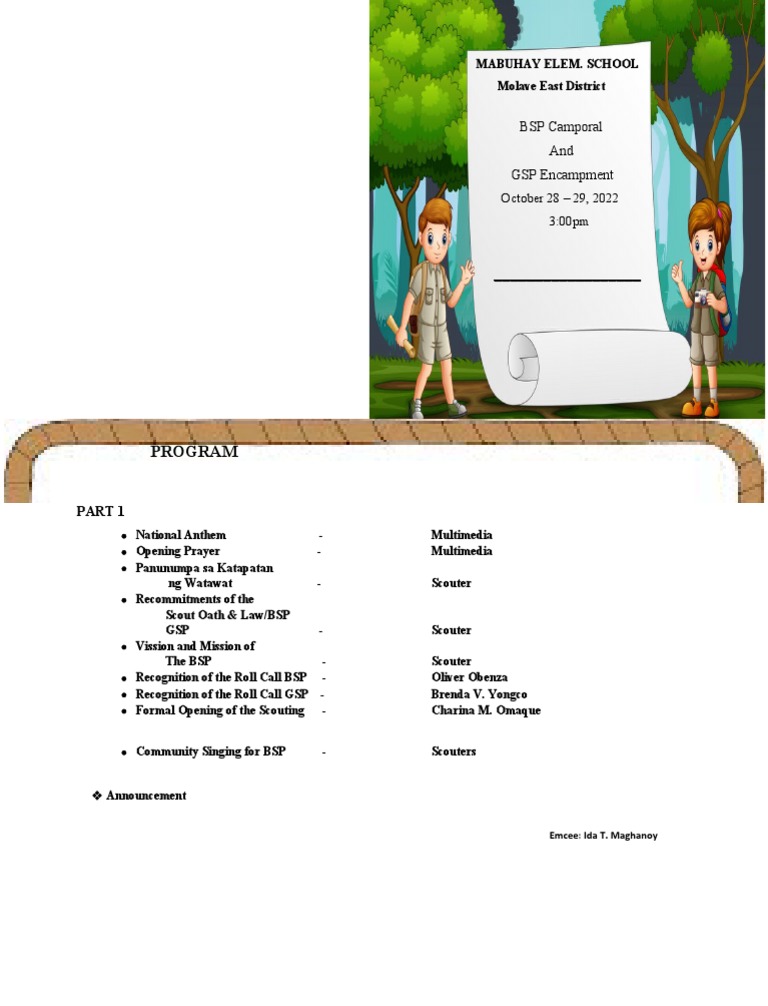 BSP GSP Opening Program | PDF