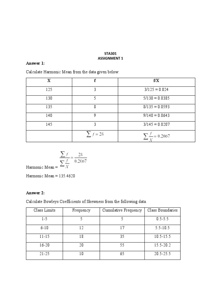 Sta301 Assignment | PDF