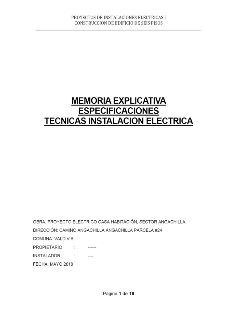 Memoria Explicativa Especificaciones - Edificio - TOAZ - INFO | PDF