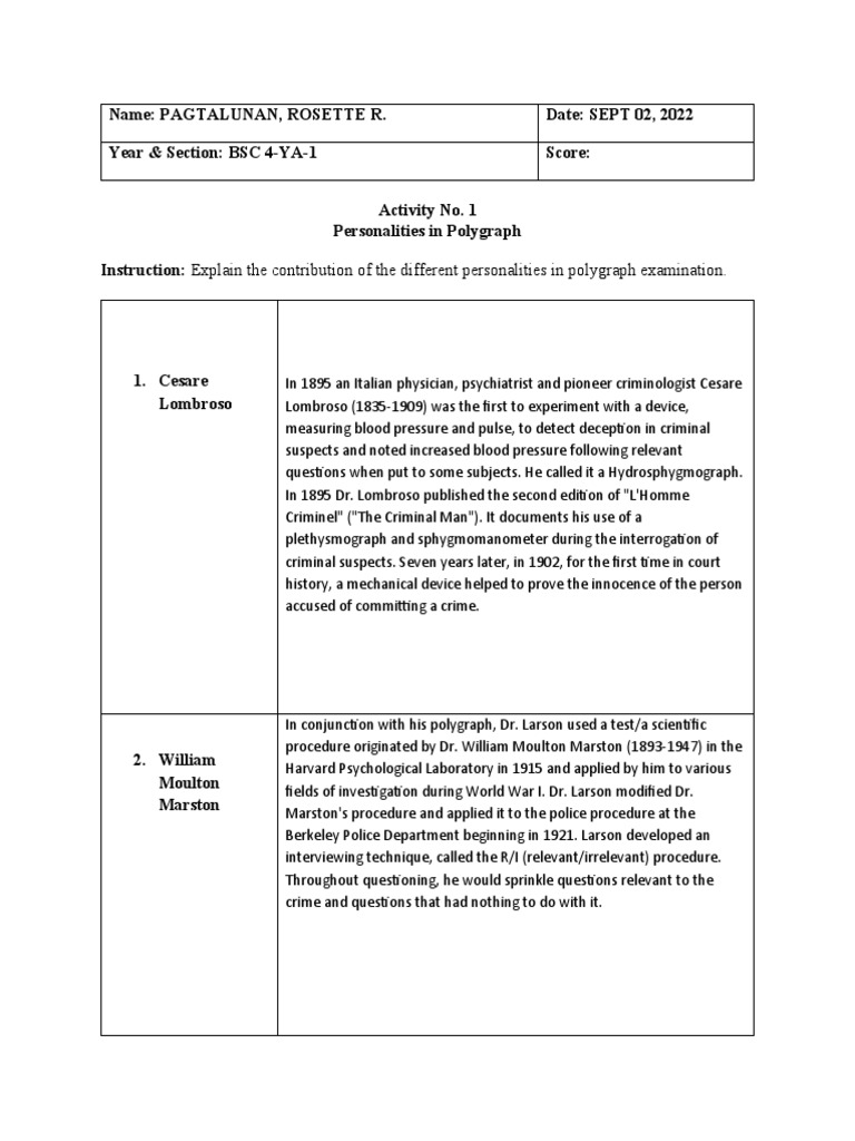 Laboratory Activity No. 1 - Pagtalunan | PDF | Polygraph | Physiology