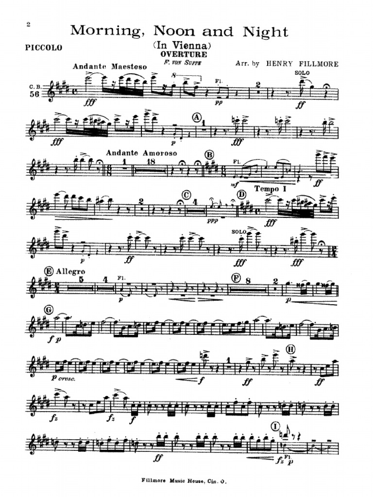 F. Von Suppe - Morning Noon Night Overture Arr. Fillmore - Maderas | PDF