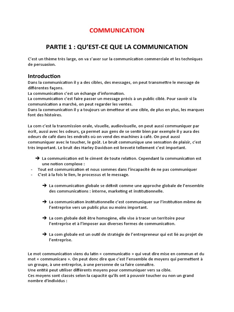 Communication | PDF | la communication | Communication non verbale
