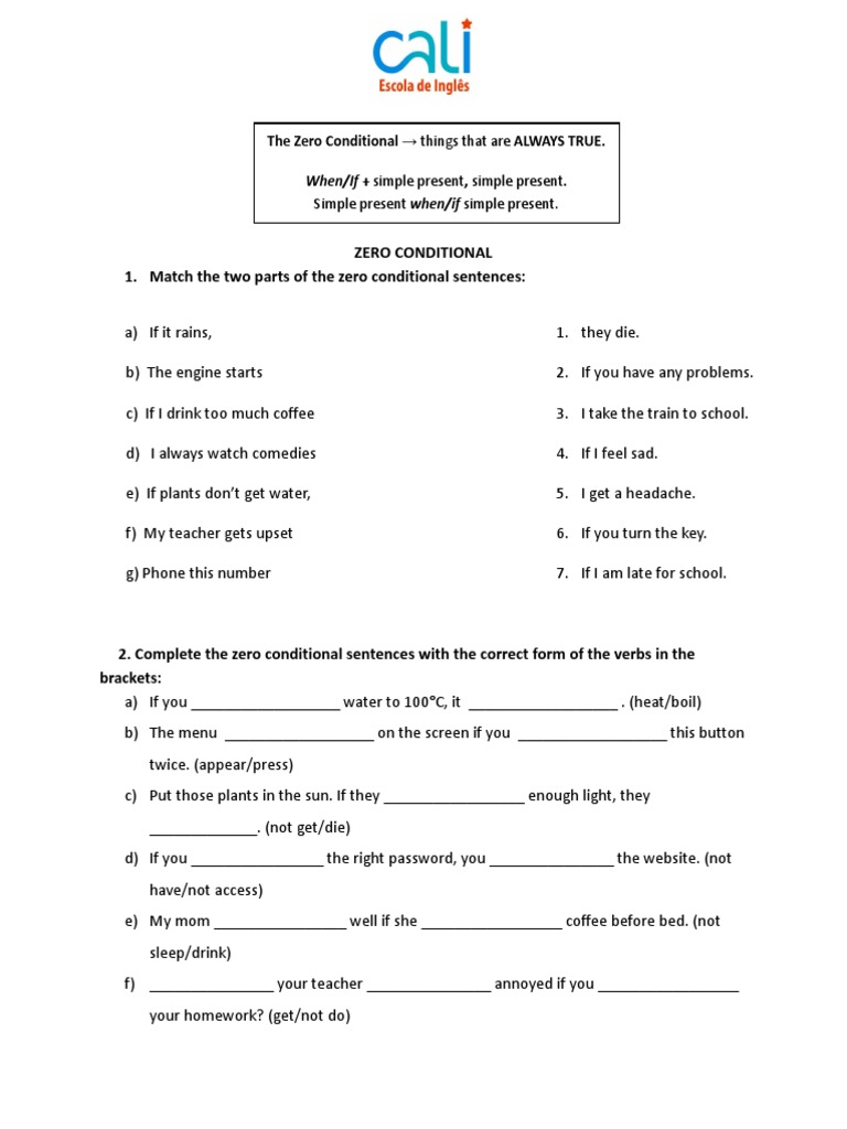 Zero Conditional - C4 2 | PDF | Linguistics
