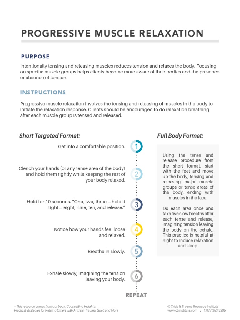 Progressive Muscle Relaxation V02 - 2020 | PDF | Relaxation (Psychology ...