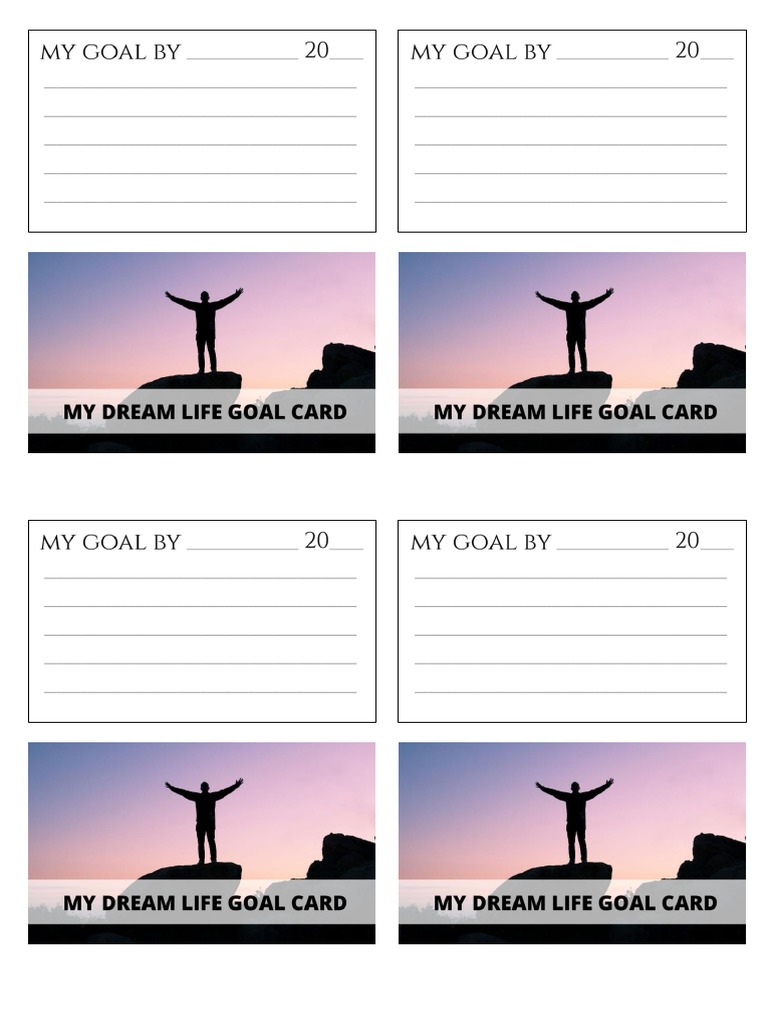 Goal Card Template | PDF