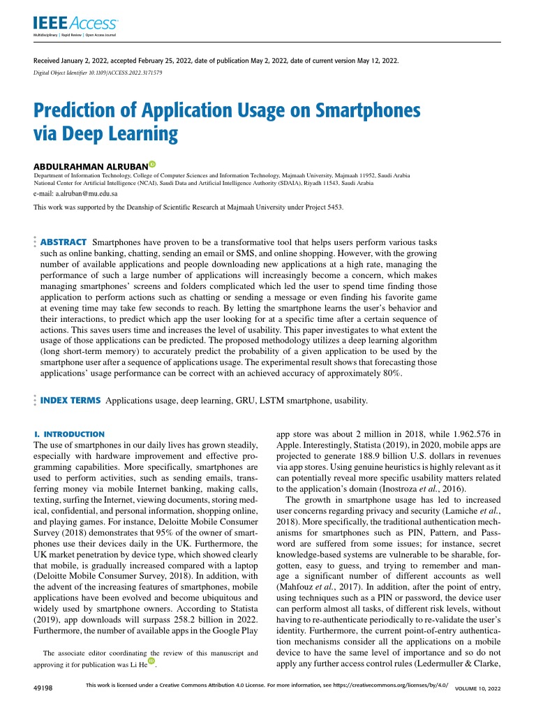 Predicting Smartphone Application Usage Through Deep Learning Pdf Machine Learning Deep