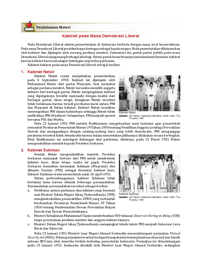 Kabinet pada Masa Demokrasi Liberal | PDF