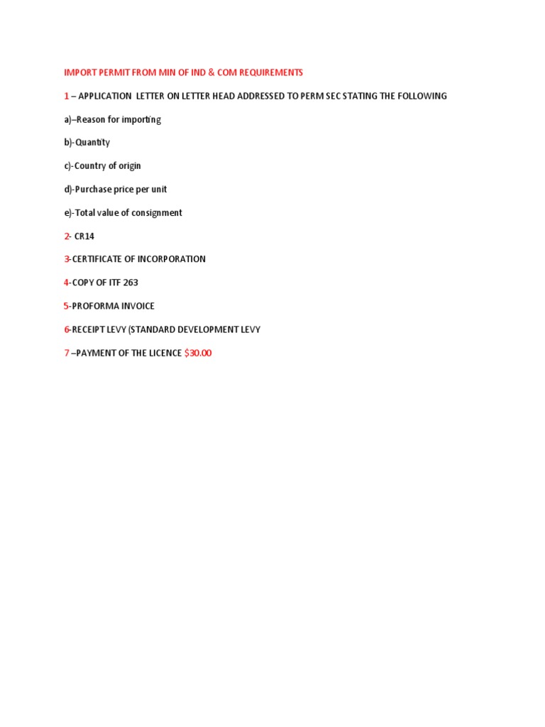 Import Permit From Min of Ind | PDF | Business