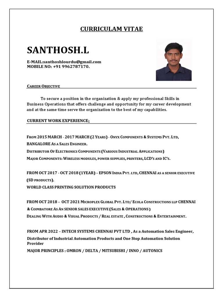 Santhosh C V | PDF | Sales | Communication