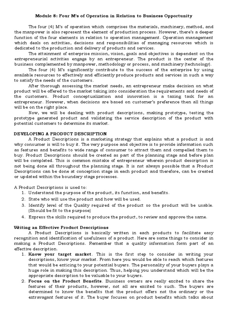 Entrepreneurship Module 8 | PDF | Entrepreneurship | Prototype