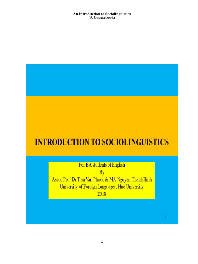 TVP Sociolinguistic Coursebook | PDF | Sociolinguistics | Linguistics