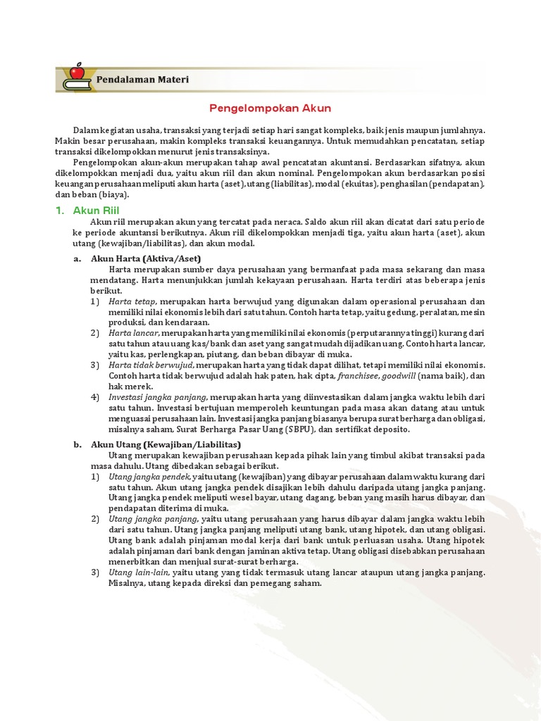 Pengelompokan Akun | PDF