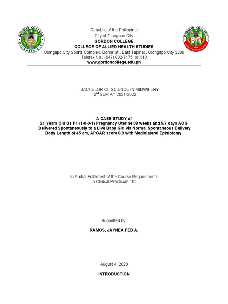 Midwifery Case Study: Normal Delivery | PDF | Childbirth | Pelvis