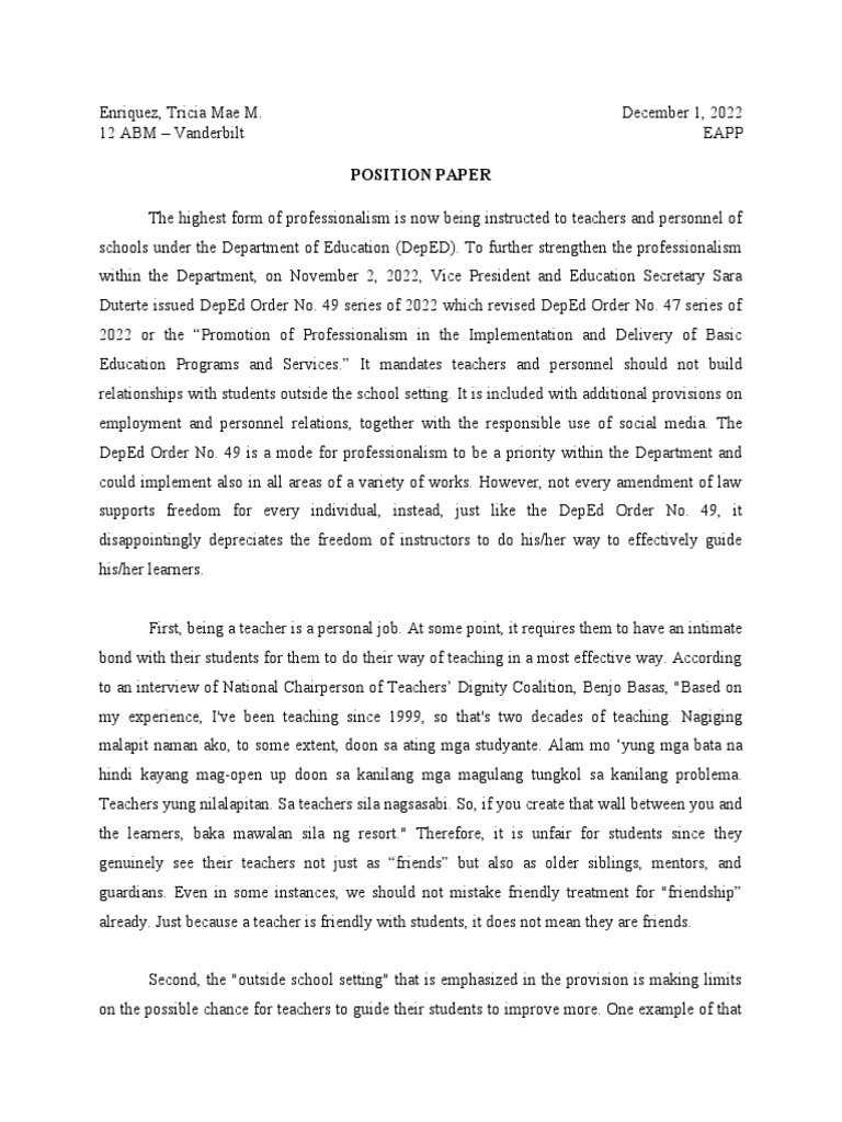 Position Paper | PDF