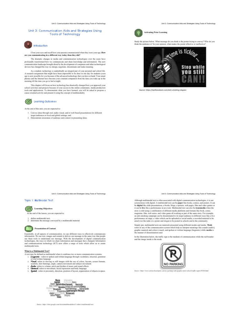 Unit 3 Topic 1 Multi-Modal Text | PDF