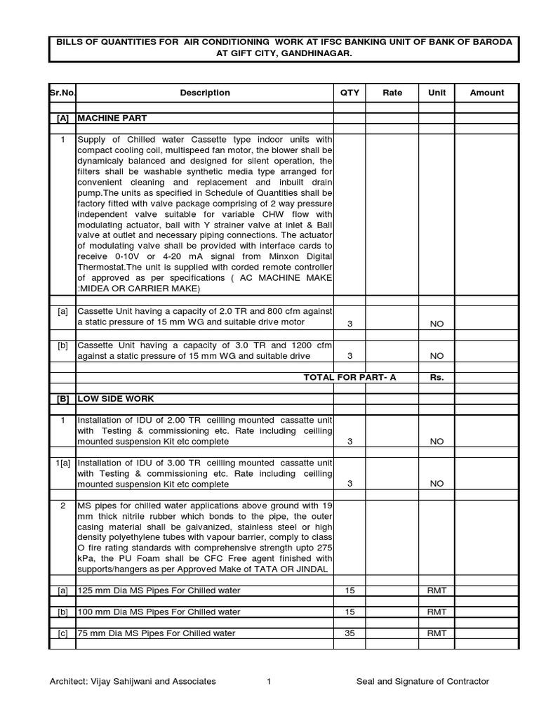 3_4-part-b-Revised-Price-Bid-Boq-For-Air-Conditioning | PDF | Pipe (Fluid Conveyance) | Valve