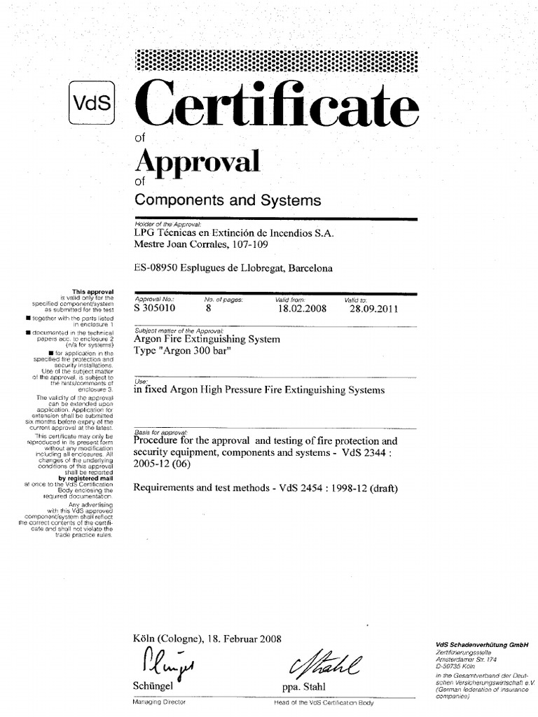 34 - Inert Ig-01 System VDS Approval | PDF