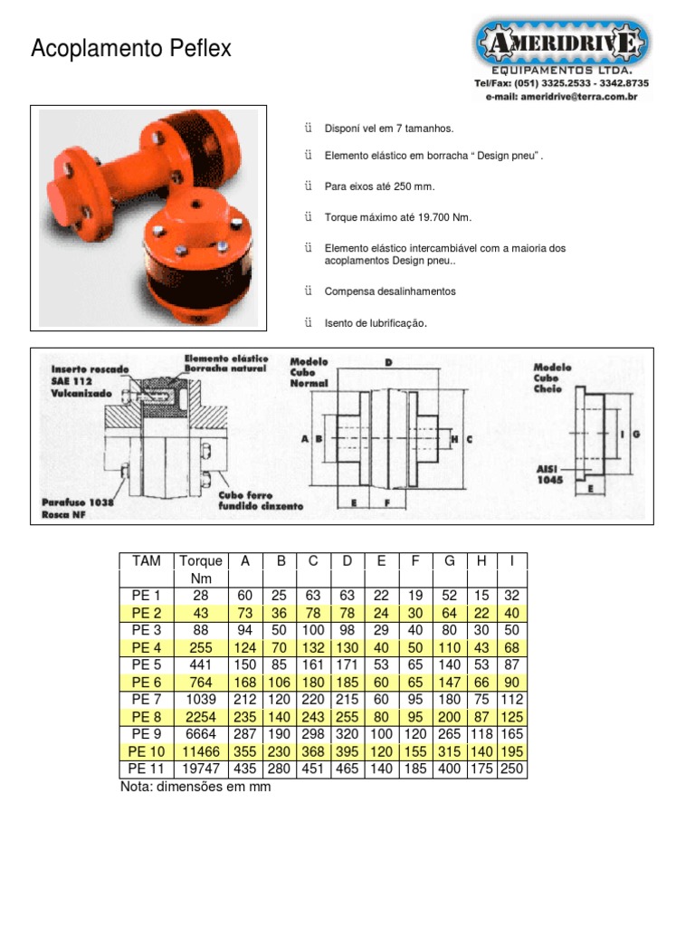 Acoplamento Elástico Tipo PEFLEX | PDF