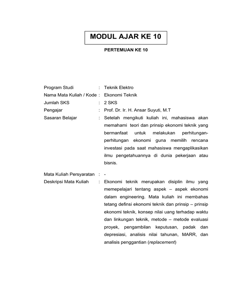 Pertemuan Ke 10 | PDF