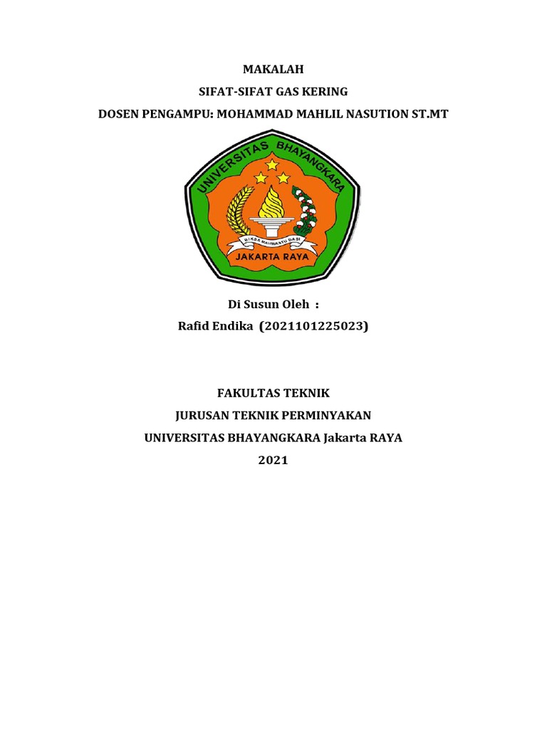 Sifat-Sifat Gas Kering | PDF