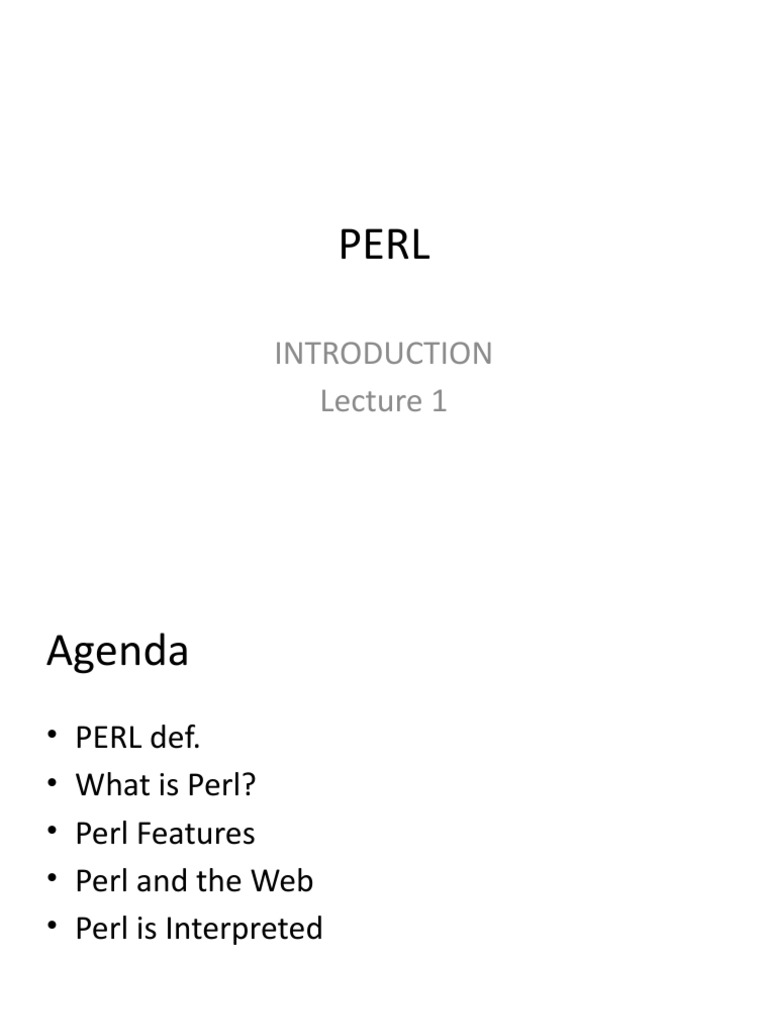 Introduction to Perl Programming | PDF | Perl | Technology Development