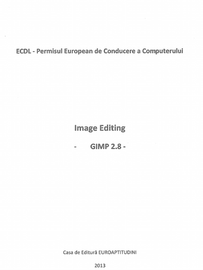 Image Editing - Gimp B&W | PDF