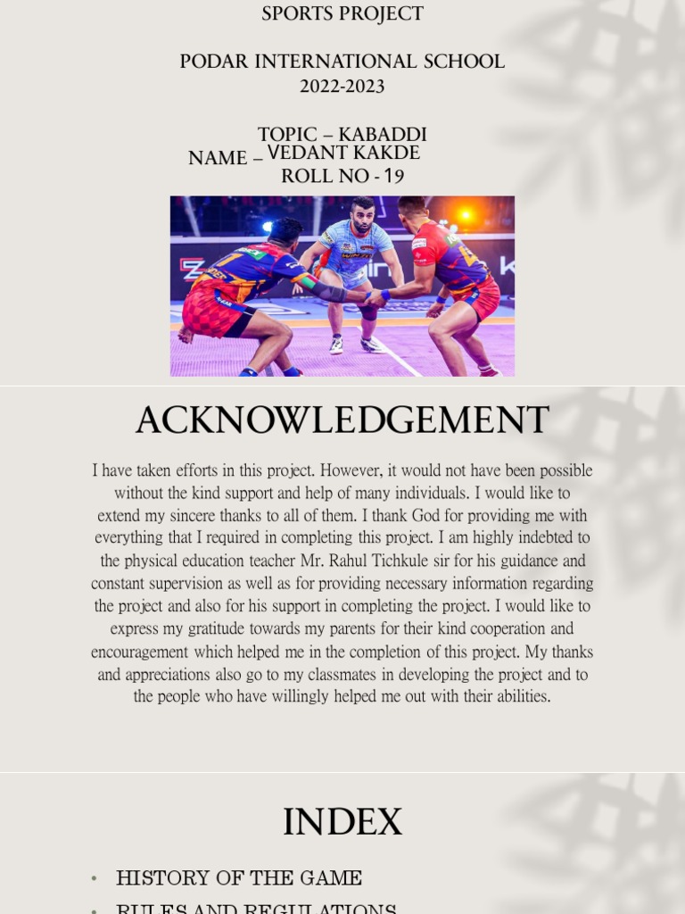 Sports Project Kabaddi | PDF | Sports | Teams