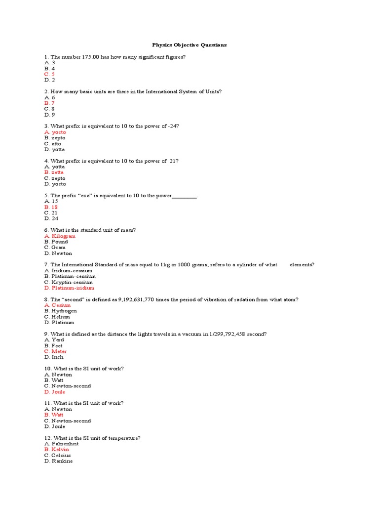Questions and Answers Physics PDF Free | PDF | Collision | Acceleration